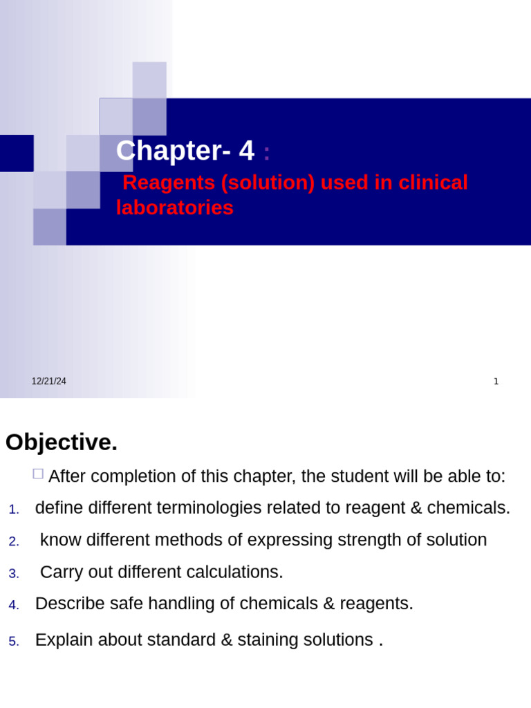 Clinical Laboratory Reagents Overview | PDF | Staining | Mass ...
