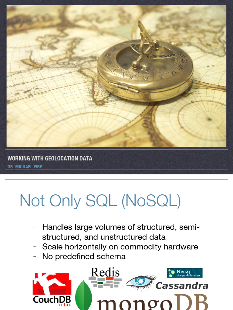 Lecture - 8 Working With GEOLocation Data | PDF | No Sql | Data Management Software