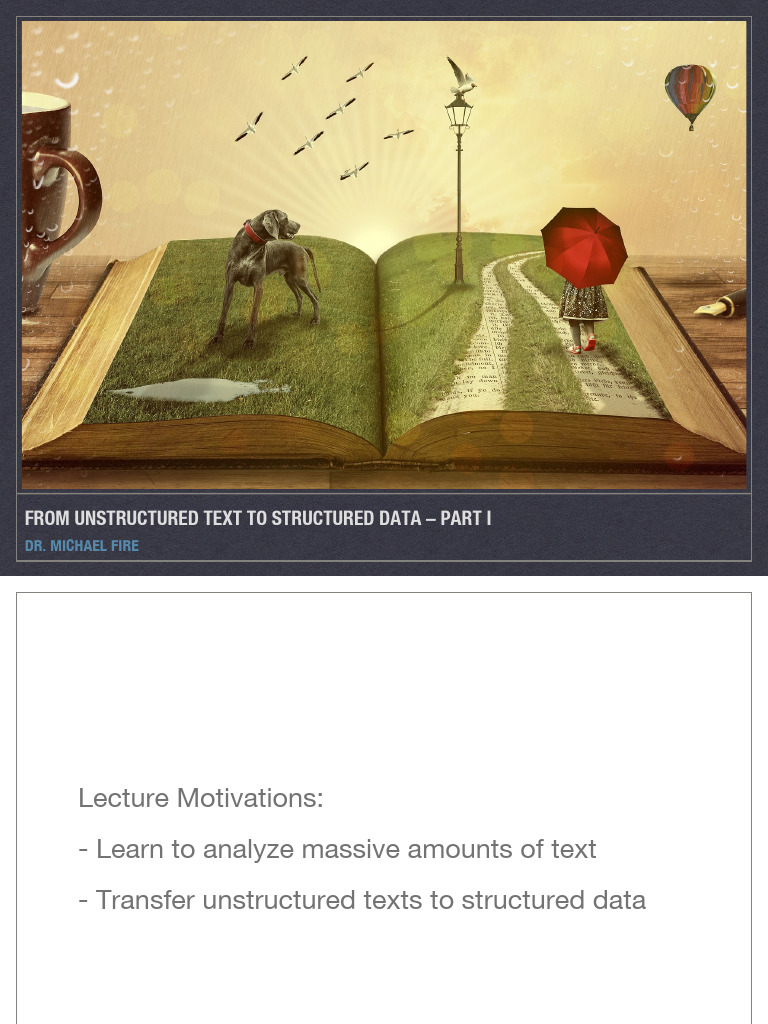 Lecture 6 From Unstructured Texts To Structure Data I Pdf Learning Information Science