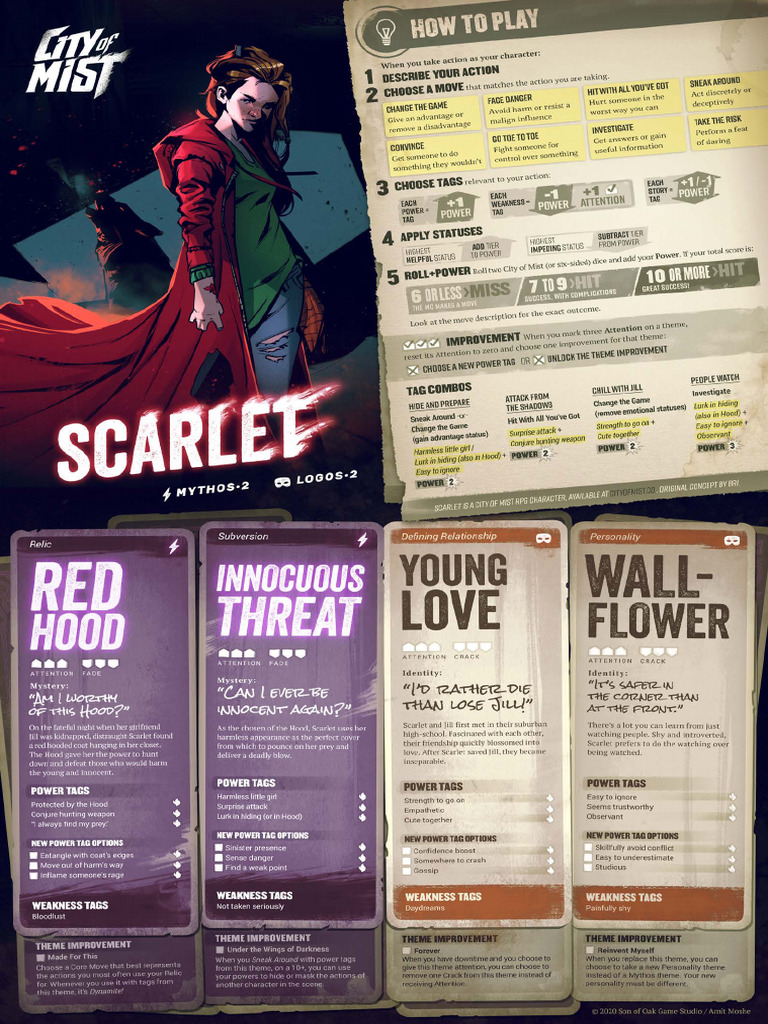 City of Mist Playbook - Scarlet | PDF