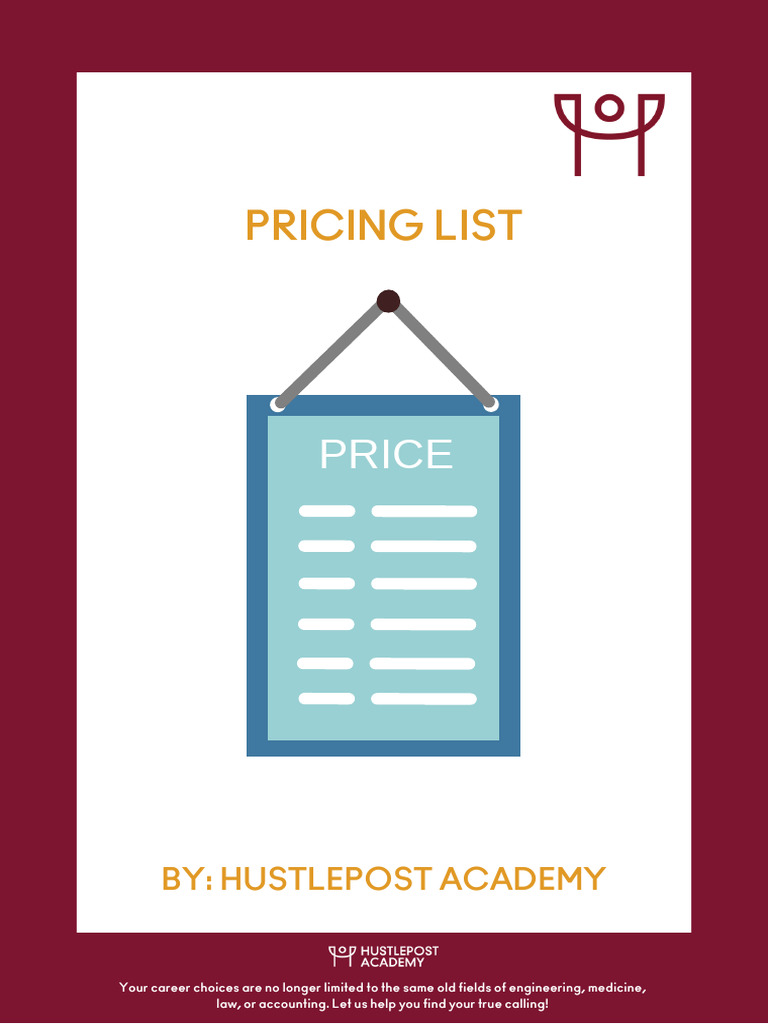 Sample Pricing List | PDF | Marketing | Mass Media