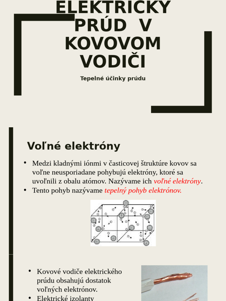 FYZ 9-Elektricky Prud V Kovovom Vodici. Tepelne Ucinky Prudu | PDF