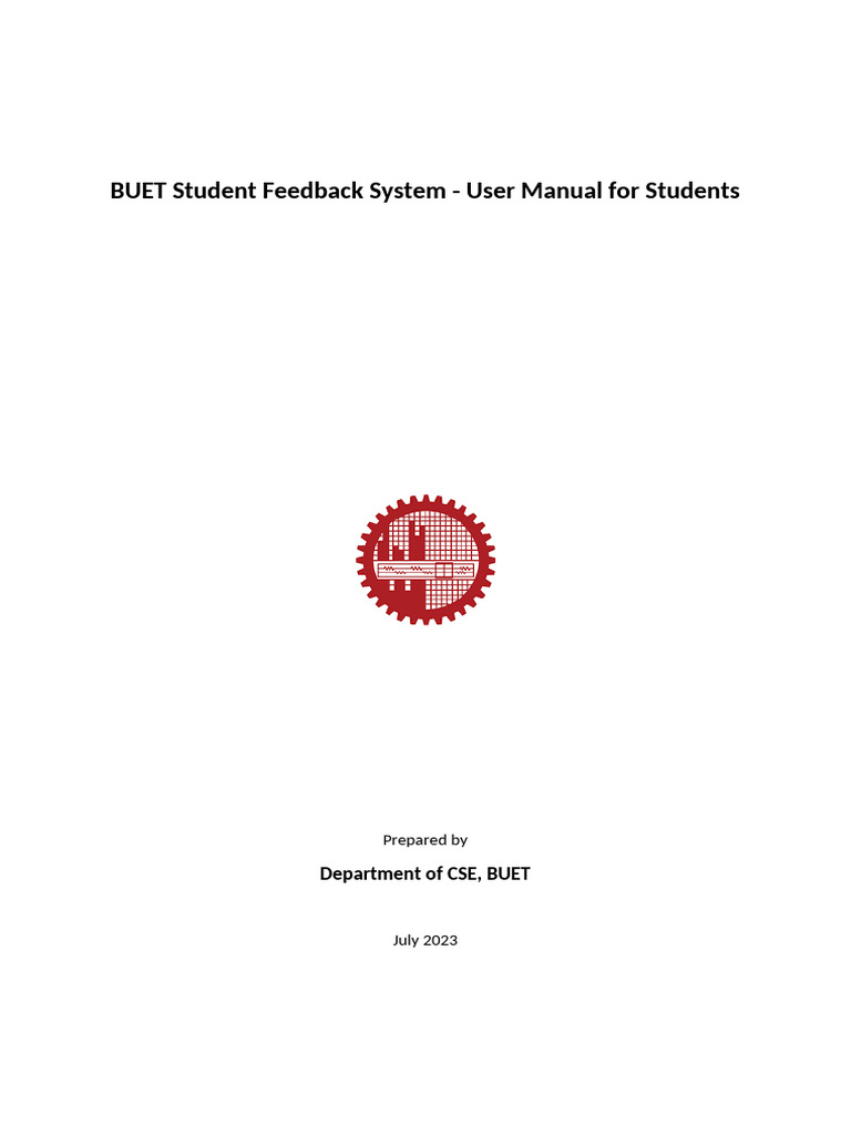 BUET Feedback System User Manual - Student 1 | PDF