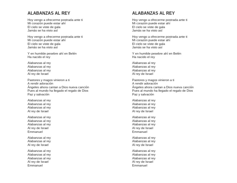 Alabanzas Al Rey | PDF