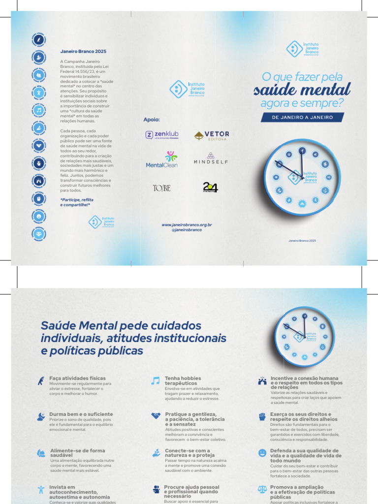 Campanha Janeiro Branco 2025: Saúde Mental | PDF | Saúde mental | Bem-estar