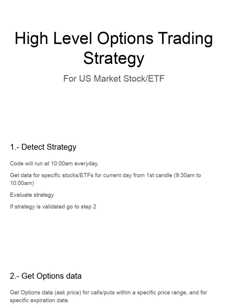 High Level Options Trading Strategy | PDF