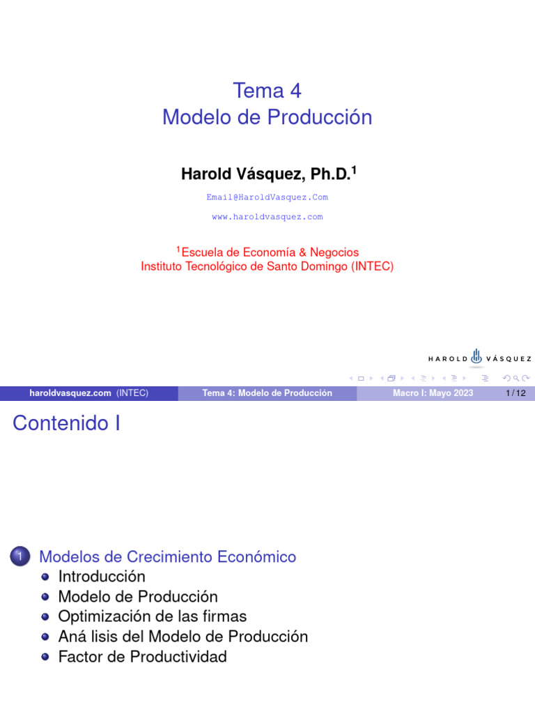 Tema 4 - Modelo de produccion | PDF | Macroeconómica | Capital humano