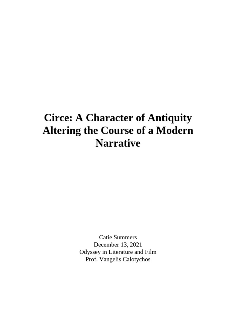 Catie Summers Odyssey Final Paper | PDF | Odyssey | Odysseus