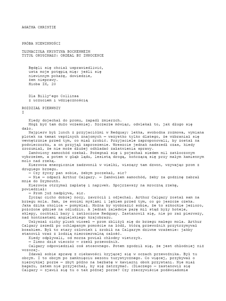 Agatha Christie - Próba Niewinności | PDF