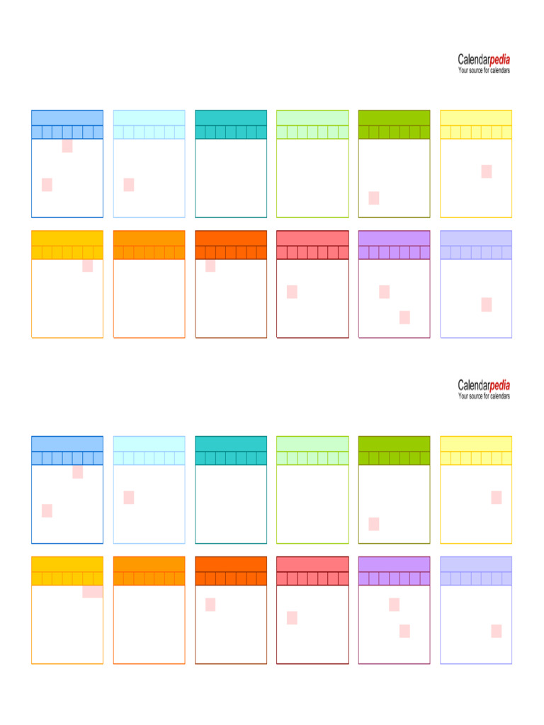 Two Year Calendar 2025 2026 Landscape Stacked in Color | PDF | Festival ...