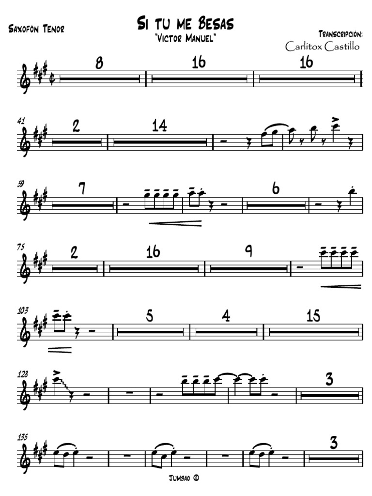 Si Tu Me Besas - Saxofón Tenor 2 | PDF
