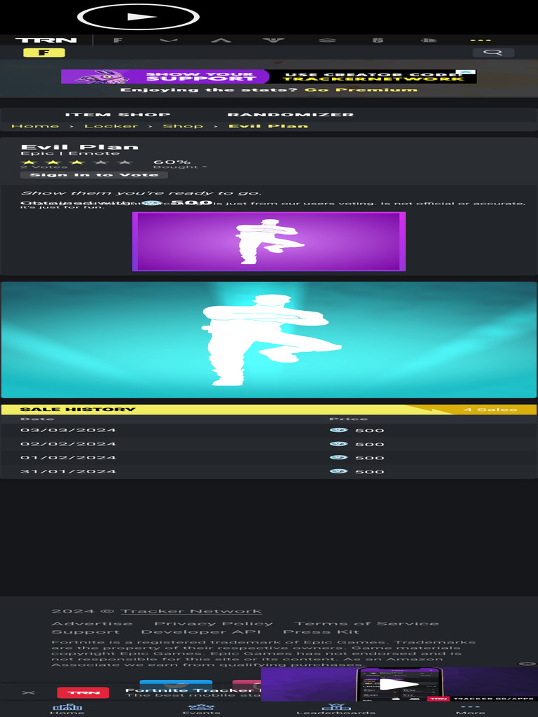 Evil Plan - Locker - Fortnite Tracker | PDF
