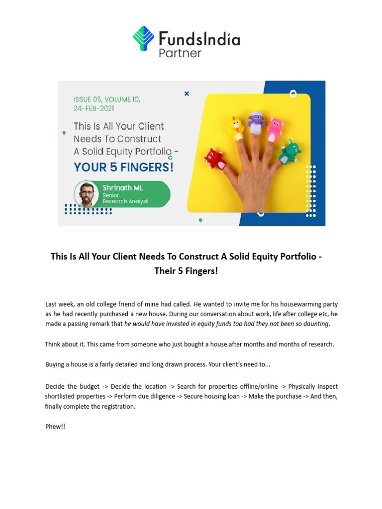 This Is All Your Client Needs To Construct A Solid Equity Portfolio ...