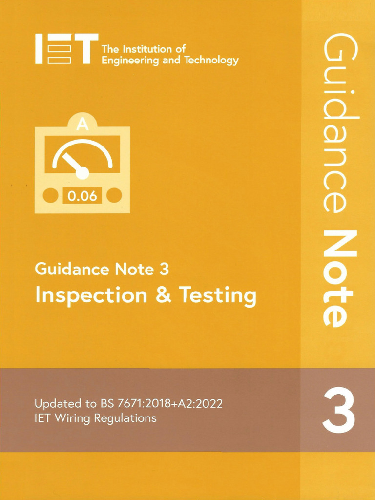 Guidance Note 3 Inspection and Testing 2022 | PDF | Electrical Wiring ...