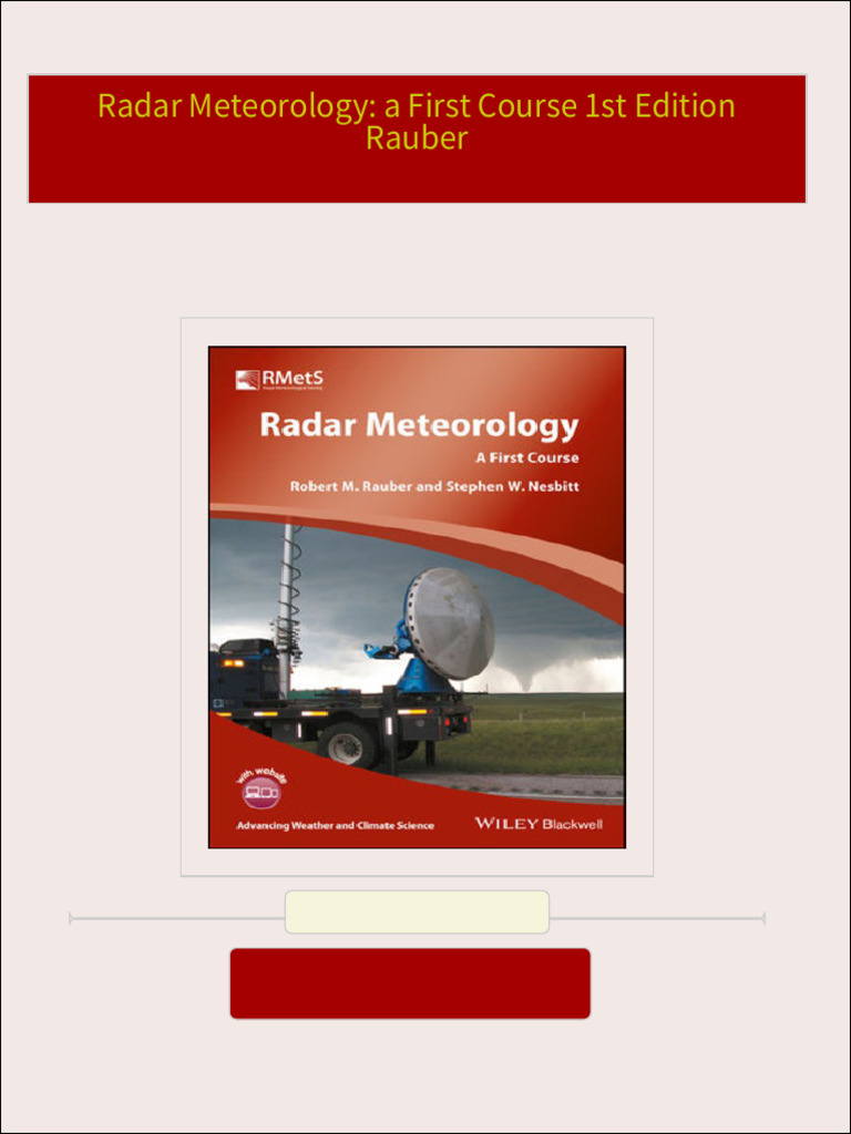 Where can buy Radar Meteorology: a First Course 1st Edition Rauber ... Where can buy Radar Meteorology: a First Course 1st Edition Rauber ...