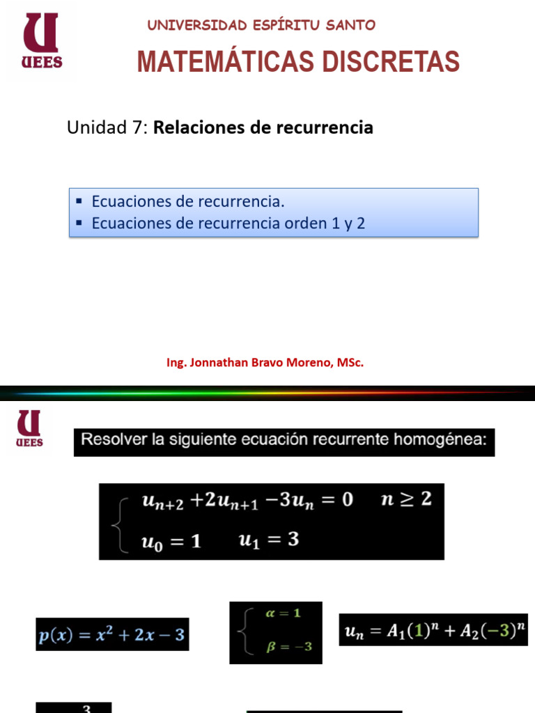 ecuaciones de recurrencia No homogéneas orden 1 | PDF