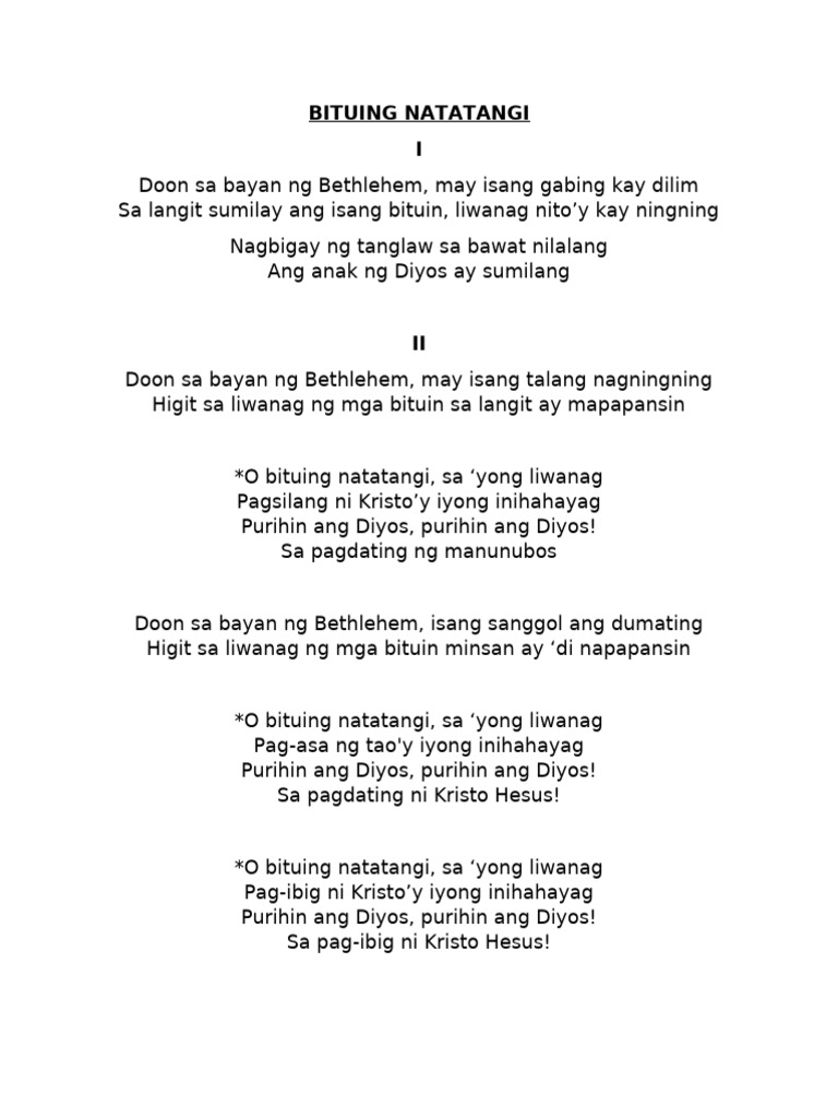 Bituing Natatangi | PDF