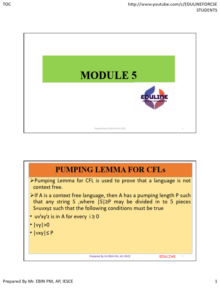 MOD 5 TOC | PDF | Automata Theory | Syntax (Logic)
