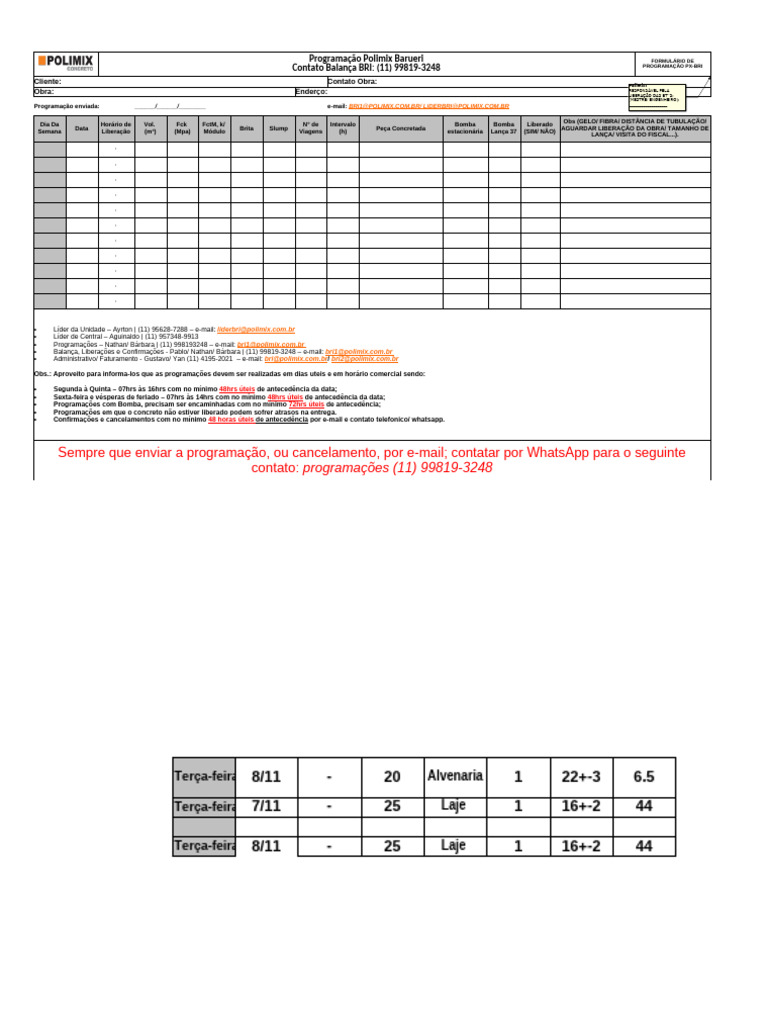 POLIMIX - PLANILHA PADRÃO | PDF