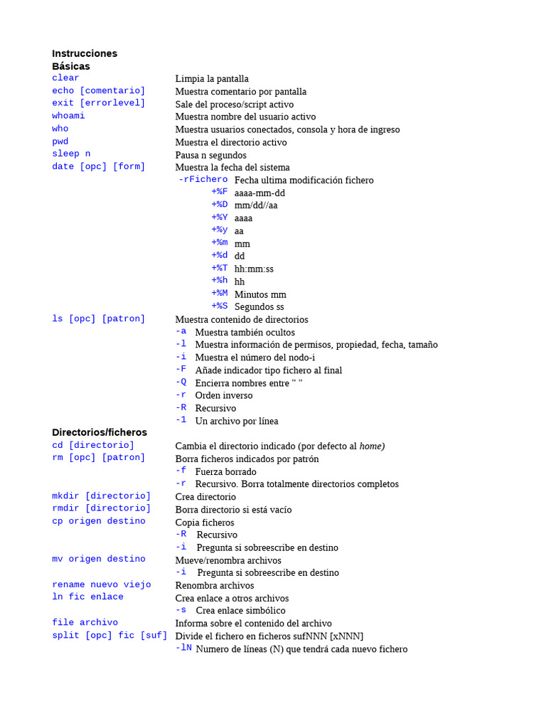 Resumen de Comandos Linux | PDF | Archivo de computadora | Ingeniería de software