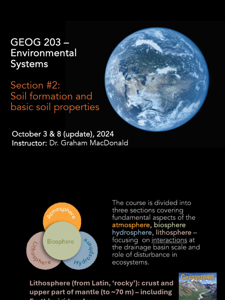 GEOG 203 - Oct 3 Lecture - Updated | PDF | Soil | Weathering