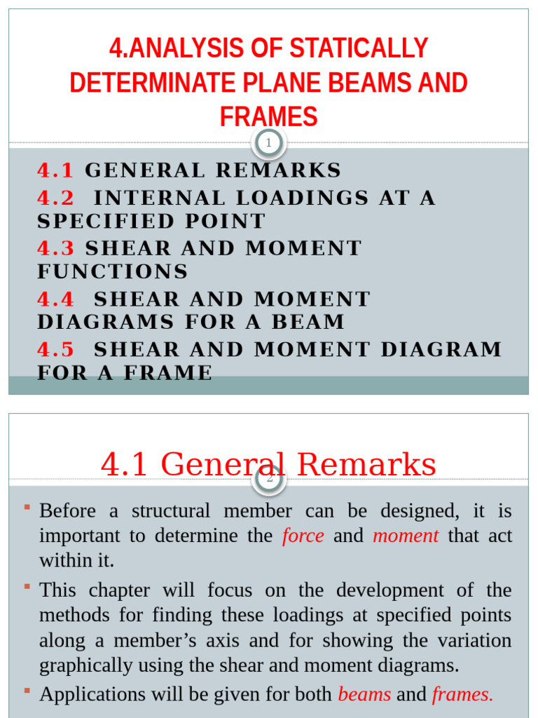 Lecture 4 - Beams and Frames | PDF | Beam (Structure) | Bending
