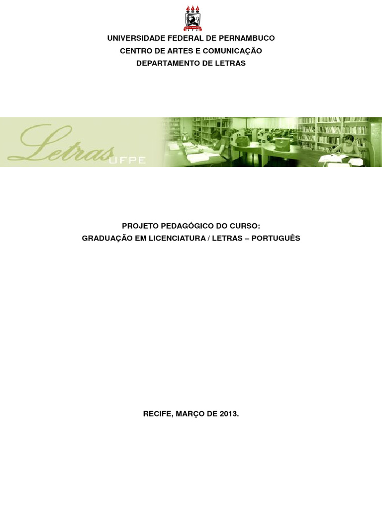 Projeto Pedagógico: Letras - Português | PDF