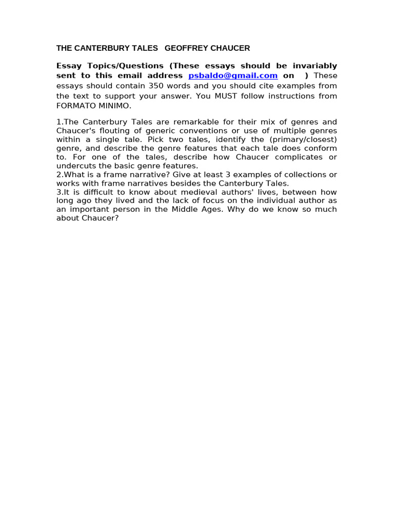 Chaucer's Assignments | PDF