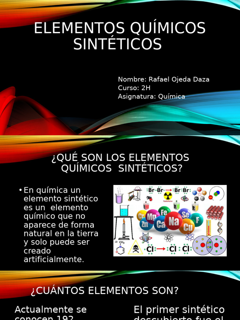 Elementos Químicos Sintéticos: Definición y Usos | PDF