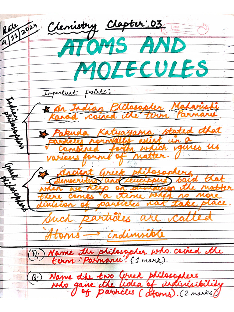 Atoms and Molecules | PDF