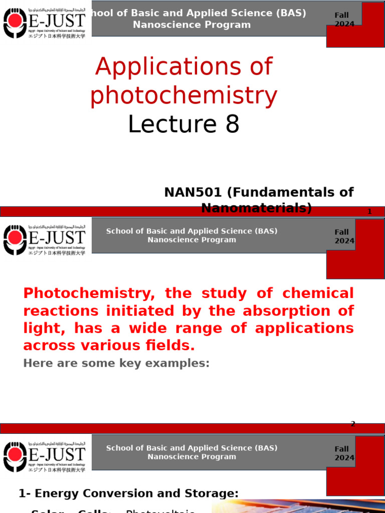 Applications of Photochemistry | PDF | Photochemistry | Ultraviolet