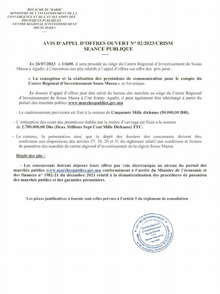 Avis Arabe et Francais | PDF