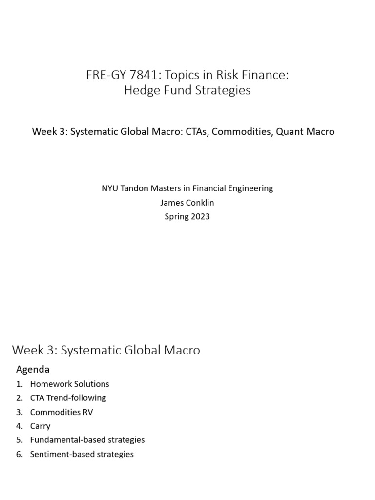 Systematic Global Macro Strategies | PDF | Investing | Financial Markets