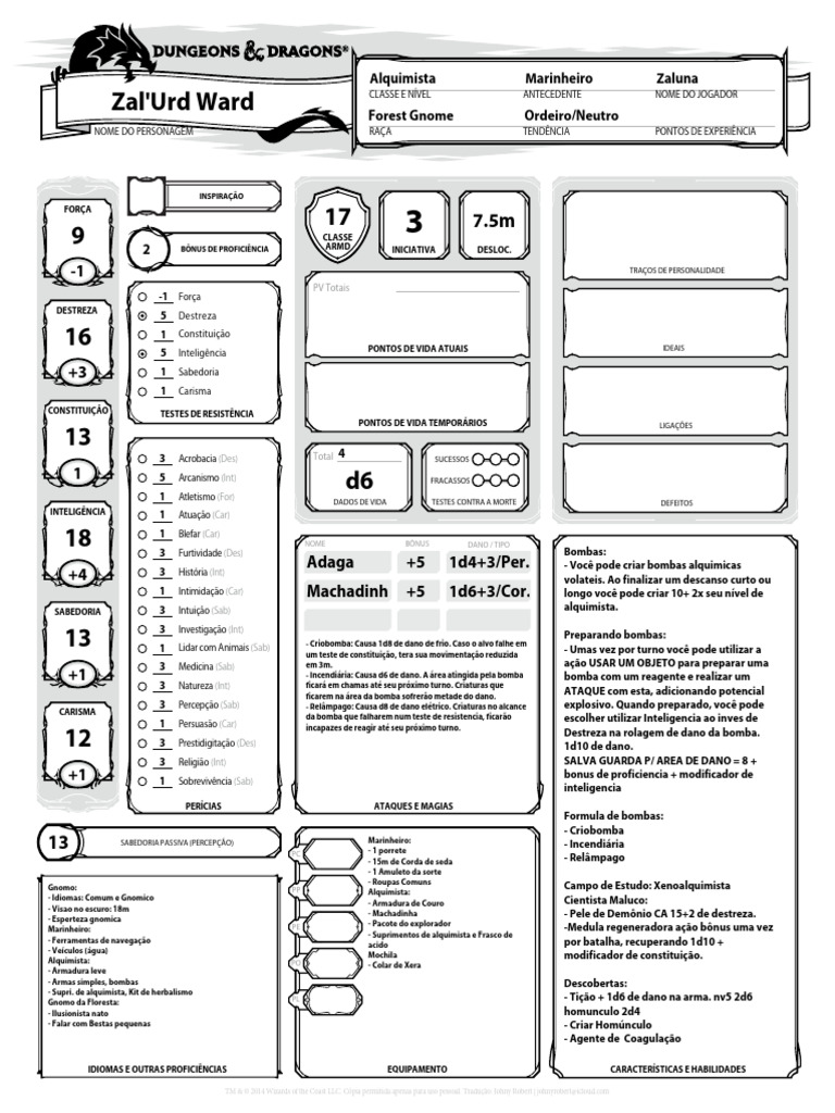 Zal' Urd Ficha nv4 | PDF