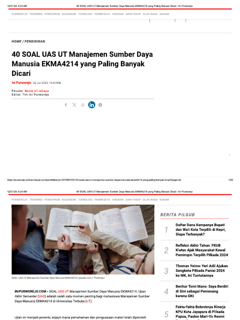 UAS UT-Manajemen SDM-1 | PDF
