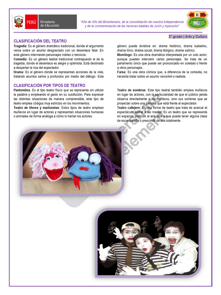 Clasificación de Géneros Teatrales | PDF | Teatro | Comedia