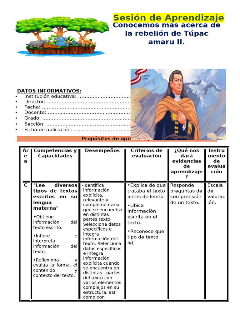 5to GRADO MATERIAL DÍA 01 COM - CONOCEMOS MÁS ACERCA DE LA REBELIÓN DE TÚPAC AMARU II -UNIDAD 09 ...