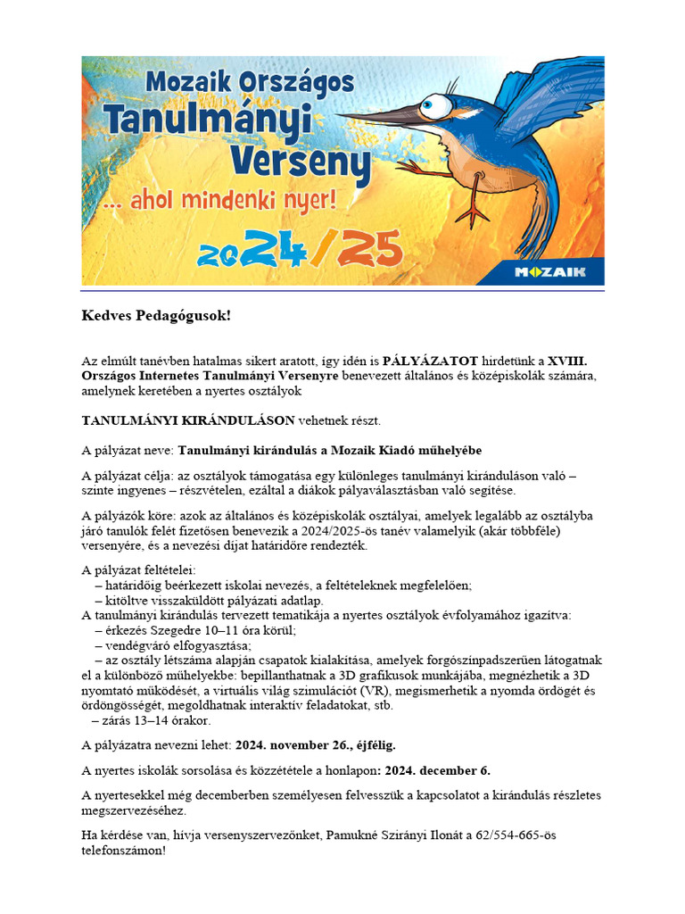 Palyazati Kiiras 2024 K | PDF