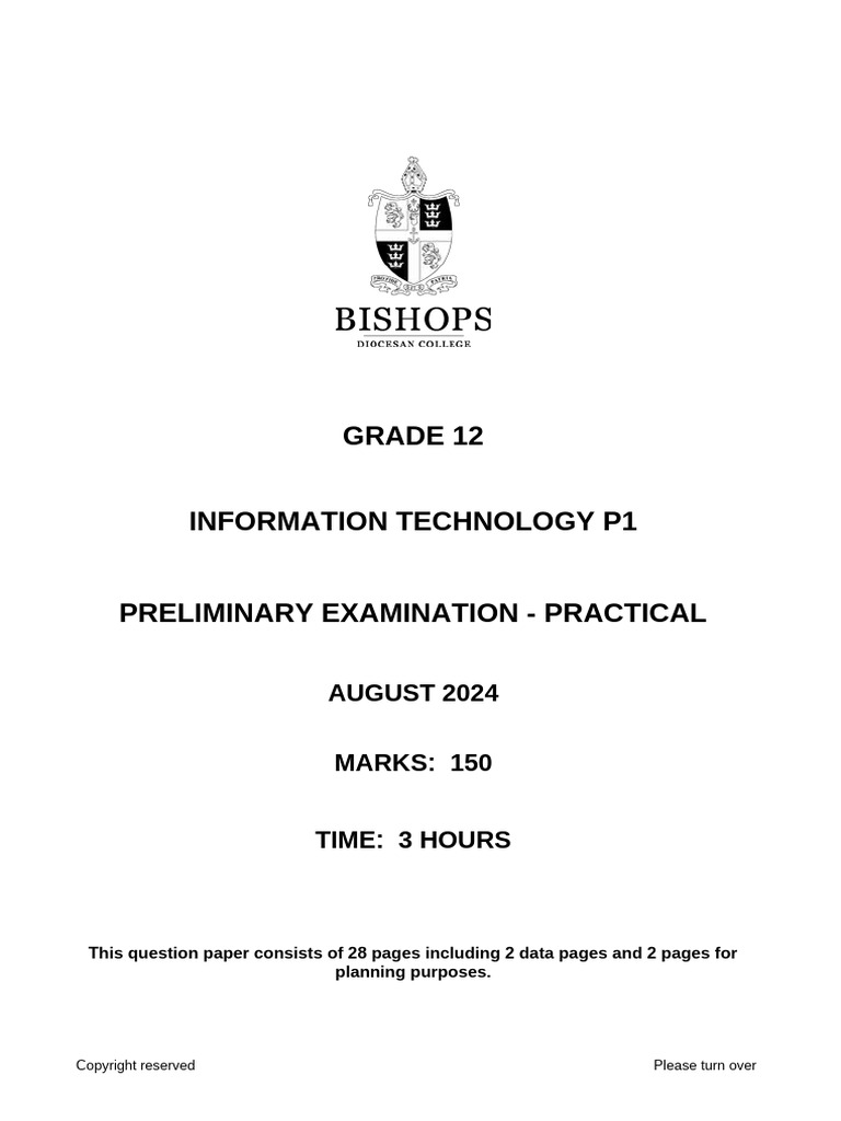 Information Technology P1 Sept 2024 FINAL | PDF | Programming | Computer Program