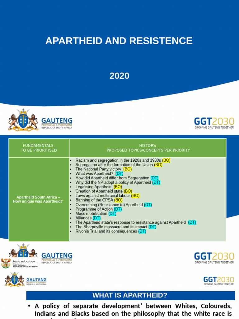 Apartheid Notes | PDF | Apartheid | African National Congress