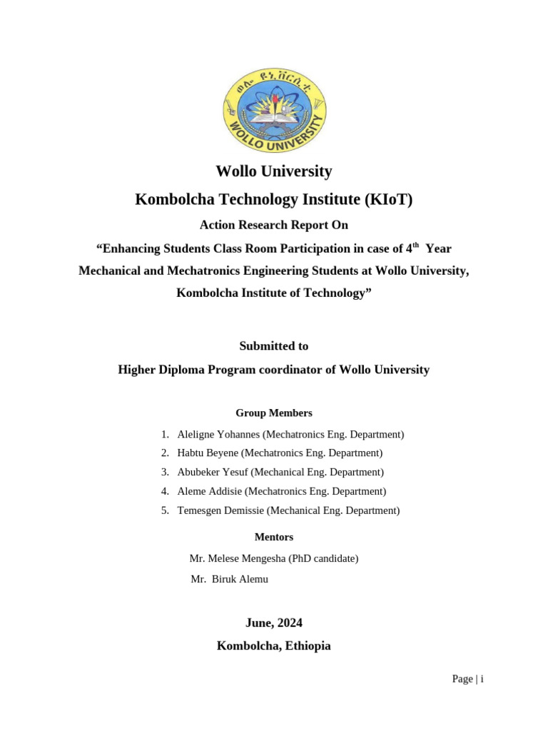 Action Research (Mechanical & Mechatronics) | PDF | Teachers | Methodology