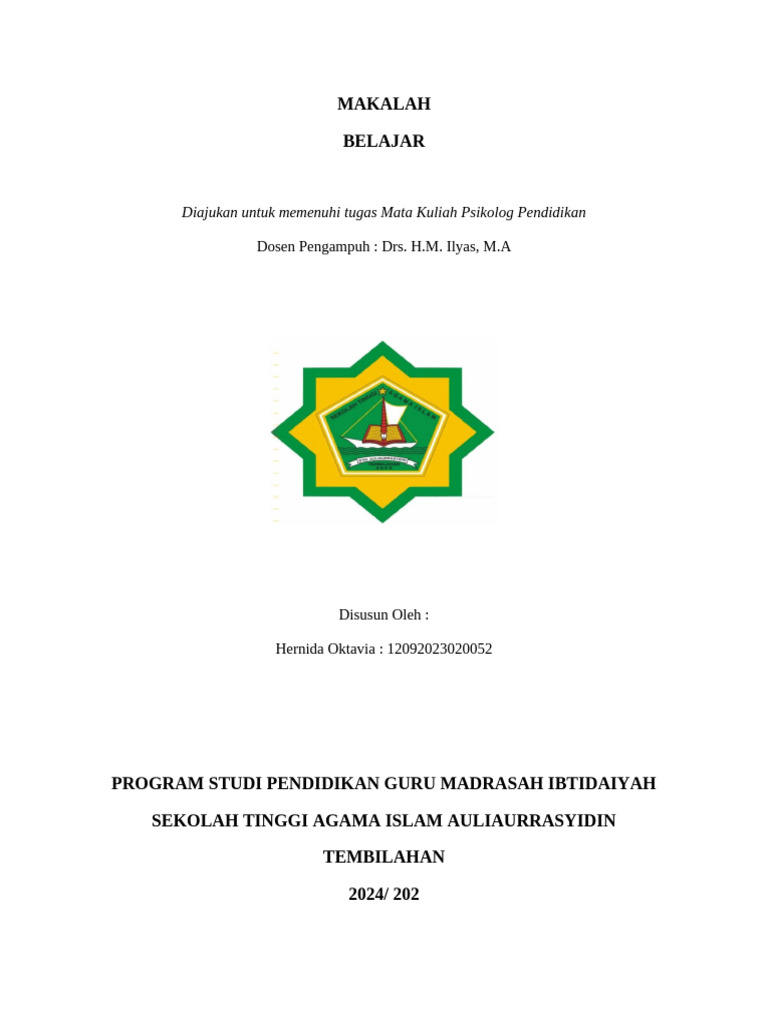 belajar, pak ilyas (1) | PDF