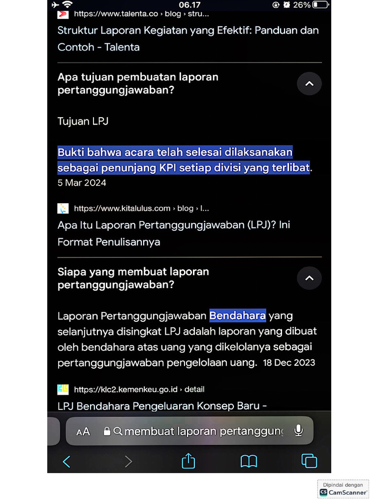 Tujuan Pembuatan LPJ Dan Langkah | PDF