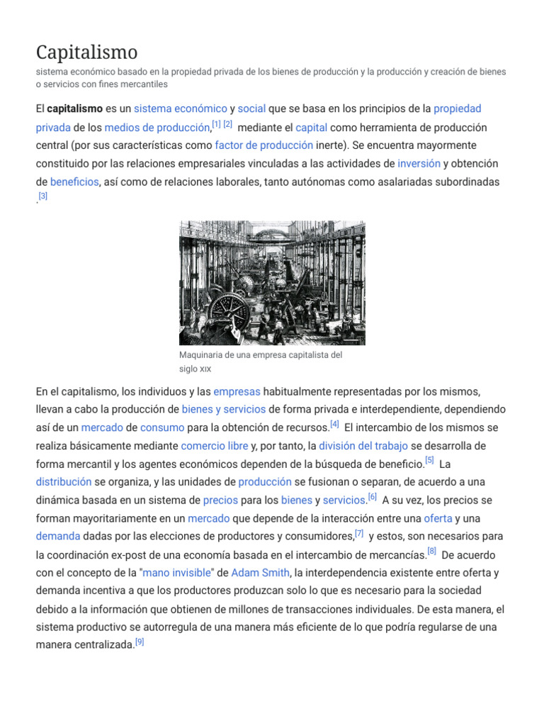 Capitalismo - Wikipedia, La Enciclopedia Libre | PDF | Capitalismo ...