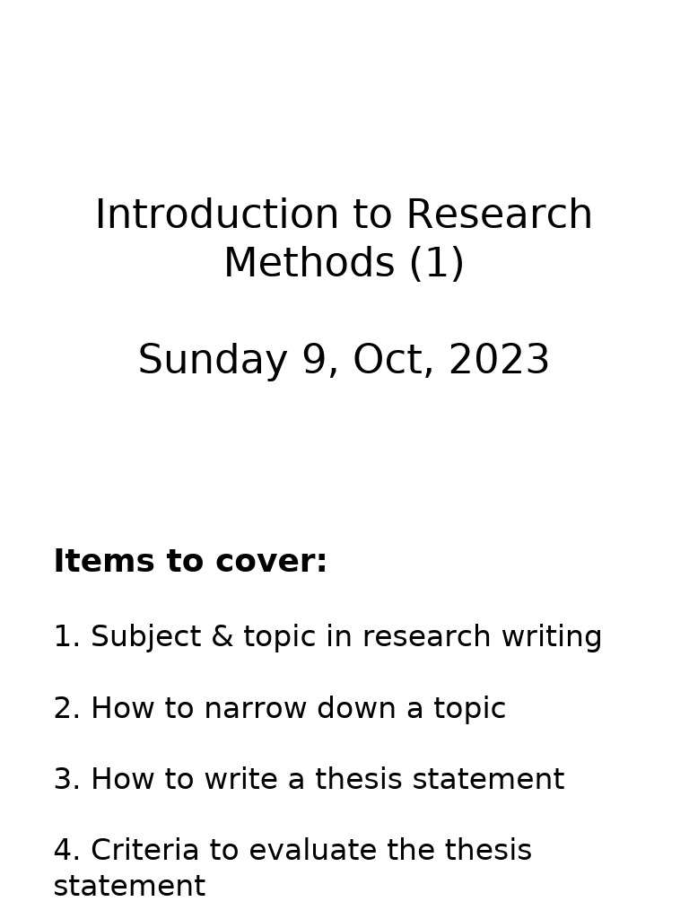 Introduction To Research Methods 1 | PDF