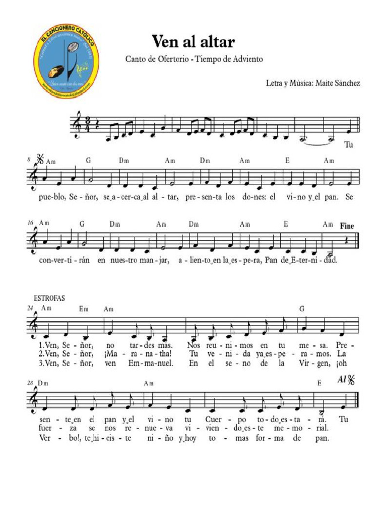 Ven Al Altar (Maite Sanchez) | PDF