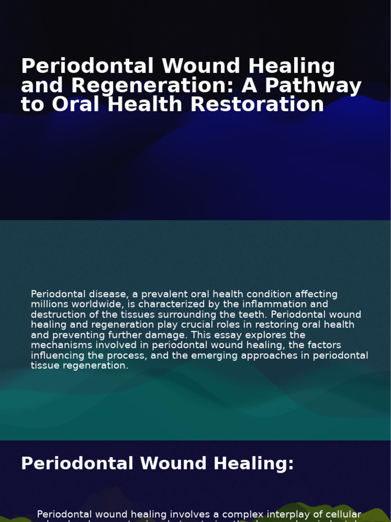 Periodontal Wound Healing and Regeneration | PDF | Wound Healing ...