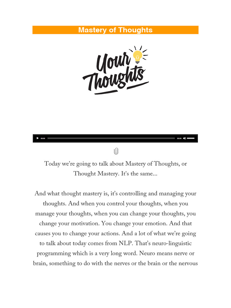 Mastery of Thoughts | PDF