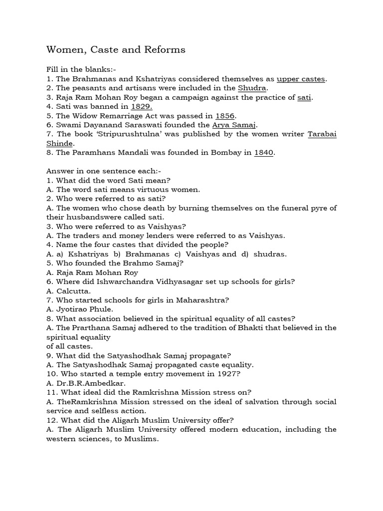 Women, caste and reforms | PDF | Widow | Indian Religions
