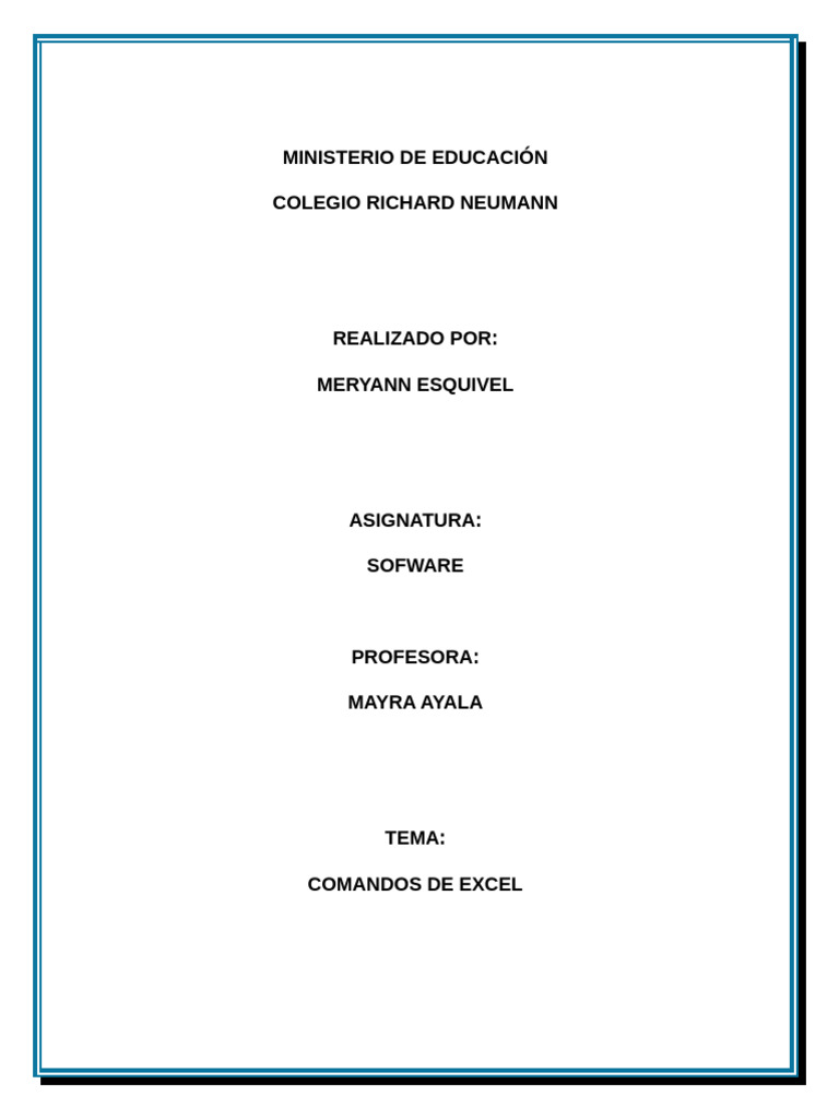 COMANDOS DE EXCEL | PDF